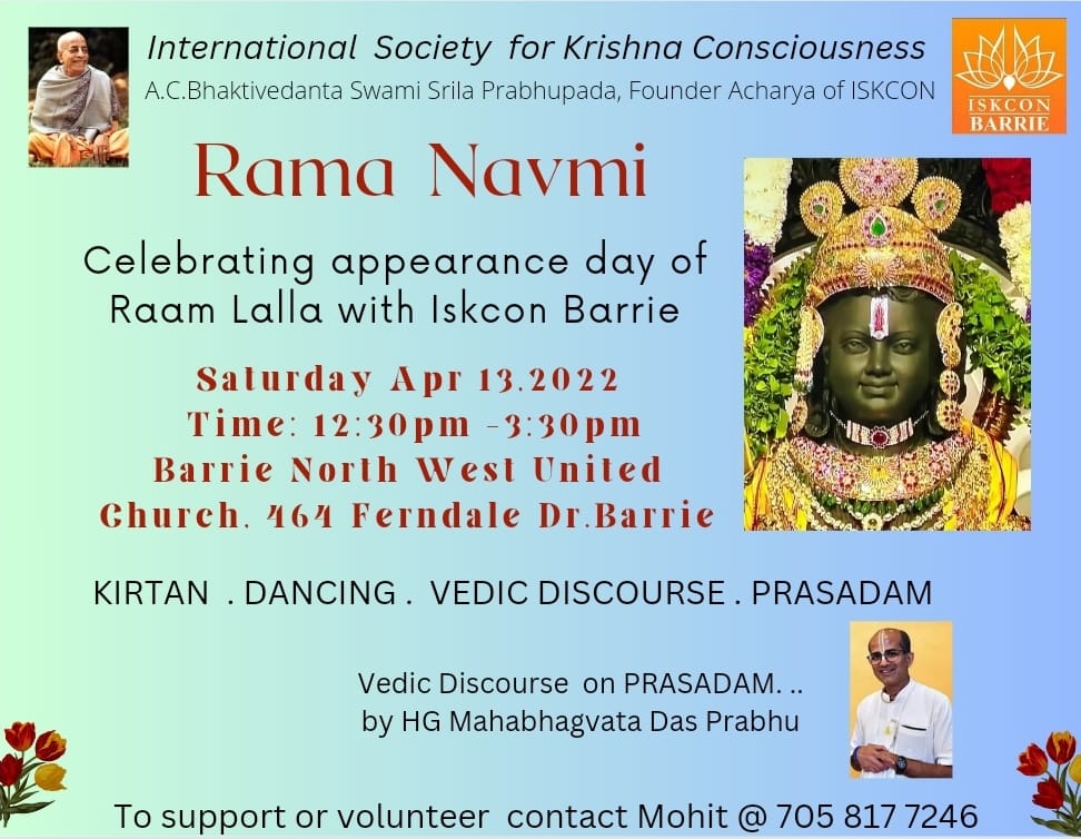Next Class: Connecting to Lord Rama, ISKCON Barrie, Ontario, Canada 13 ...